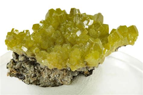 1 1 Lustrous Yellow Green Pyromorphite Crystal Cluster China