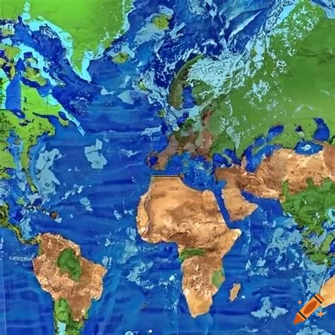 2d map depicting global weather systems on craiyon
