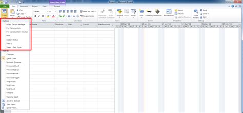 Microsoft Project Custom View New View Appear In All Project Projcon Group Integrated