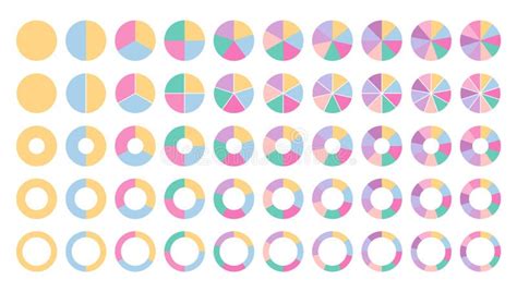 Circular Structure Chartdivided Into Multicolor Segments Circle Graph Ring Section Template