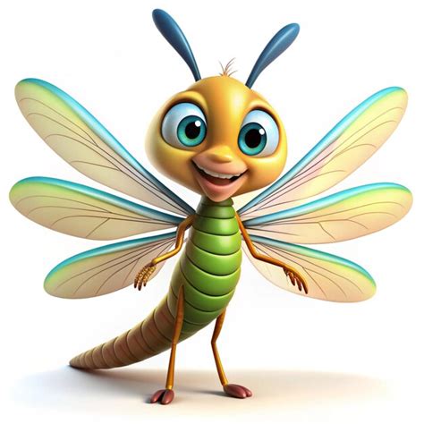 Cartoon Funny Dragonfly Premium Ai Generated Image