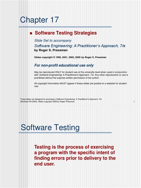 Chapter 17 Testing Strategies Pdf Software Testing Software Bug