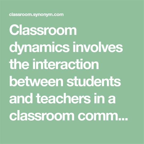 Classroom Dynamics Examples At Jamison Brown Blog