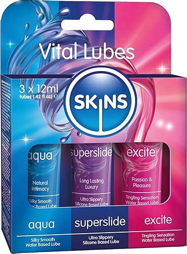 Skins Vital Sex Lube Set 3 Sex Lubes Including Water Based Lube