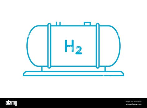 Big Blue Hydrogen Tank Line Icon Hydrogen Fuel Storage Industrial