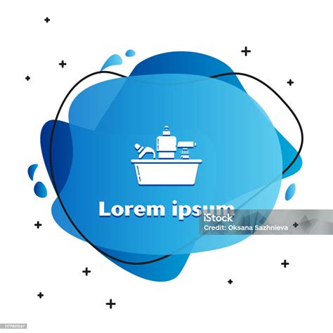 액체 세탁 세제 표백제 식기 세척액 또는 흰색 배경에 격리 된 다른 세정제 아이콘용 흰색 플라스틱 병 액체 모양의 추상 배너입니다 벡터 일러스트레이션 가사 집안일에 대한