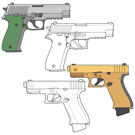 Premium Vector Set Of Military Or Police Firearms Vector Style
