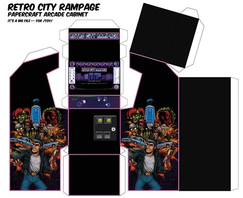 Arcade Machine Papercraft Template Dig Dug Paper Arcade Machine