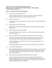 CISP 351 Relational Database Design SQL Chapters 2 8 Review Questions Docx CISP 351