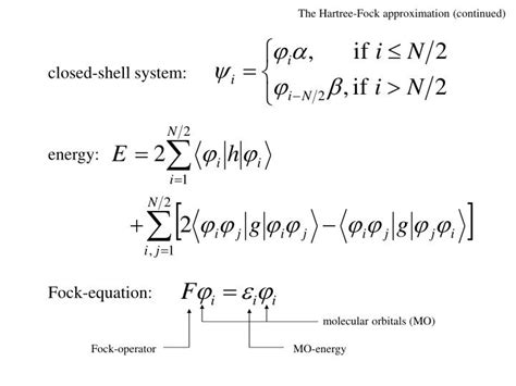 Ppt The Hartree Fock Approximation Powerpoint Presentation Id 2683460