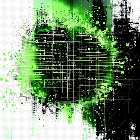 Png Hacker Encryption Glitch With Binary Code Abstract Shapes An