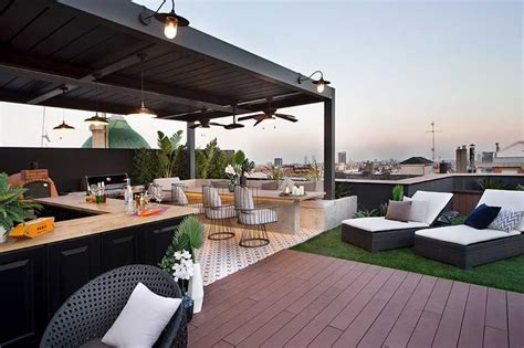 Stylish Outdoor Living Area With Green Grass