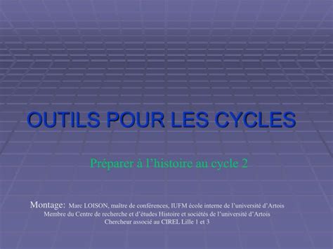 Ppt Outils Pour Les Cycles Powerpoint Presentation Free Download