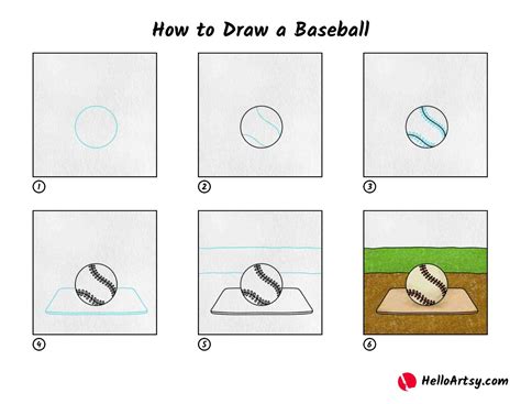 How To Draw A Baseball Helloartsy