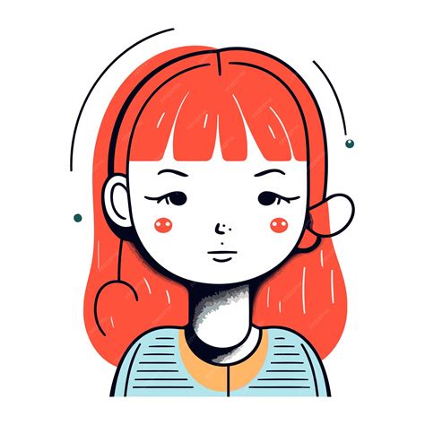 Premium Vector Vector Illustration Of A Redhead Girl With Freckles On
