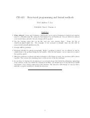 CIS 623 Structured Programming And Formal Methods Pdf CIS 623