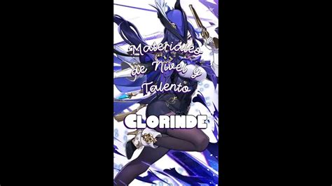 Materiales de ASCENSIÓN de Nivel y Talento para CLORINDE GENSHIN