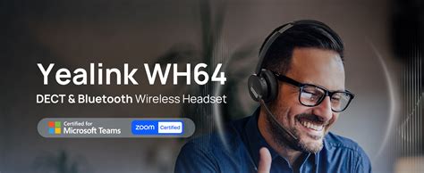 Yealink Wh64 Wireless Mono Headset Dect And Bluetooth Work