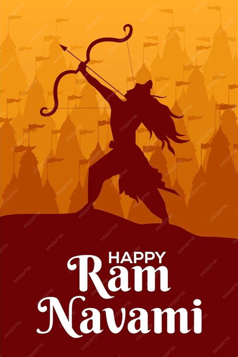 Premium Vector Happy Ram Navami Festival Vertical Banner Illustration