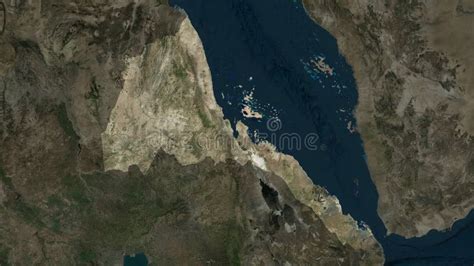 Eritrea Highlighted High Res Satellite Stock Illustration