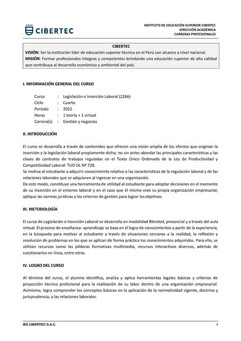 1 Sílabo 2022 04 Legislacion E Insercion Laboral 2266 Ac