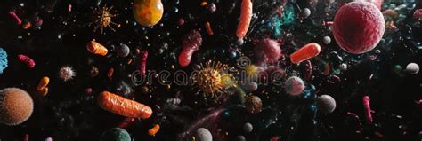 Diverse Array Of Bacteria And Microbes Showcasing Microscopic Life In