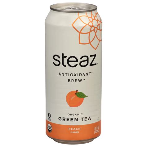 Steaz Iced Teaz 100 Natural Peach Green Tea Shop Tea At H E B
