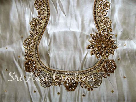 Sri Aari Creatives Zardosi Work Embroidered Blouse Designs Blouse
