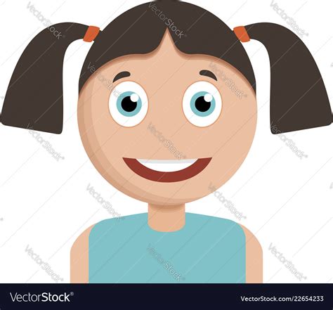 Smiling Girl Icon Cartoon Style Royalty Free Vector Image