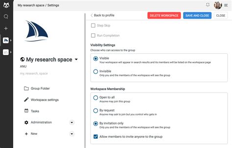 Change Visibility Of Your Workspace