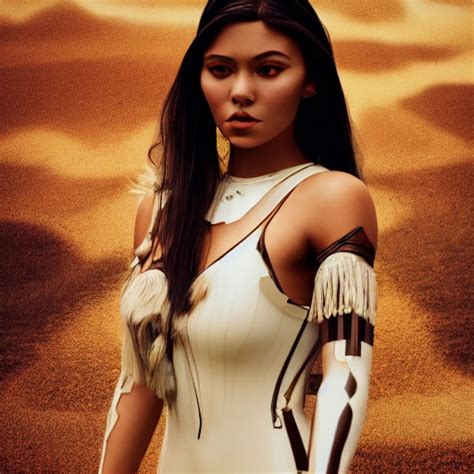 Mdjrny V4 Style Portrait Photo As Pocahontas Young Beautiful Br