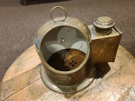 Antique Brass Ship Compass Binnacle Oil Lamp Lantern 3865771255