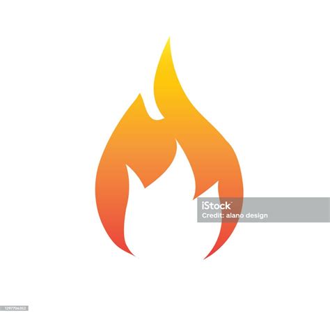 흰색 배경에 격리 된 화재 불꽃 아이콘 뜨거운 불꽃 에너지 벡터 일러스트레이션 가연성에 대한 스톡 벡터 아트 및 기타 이미지