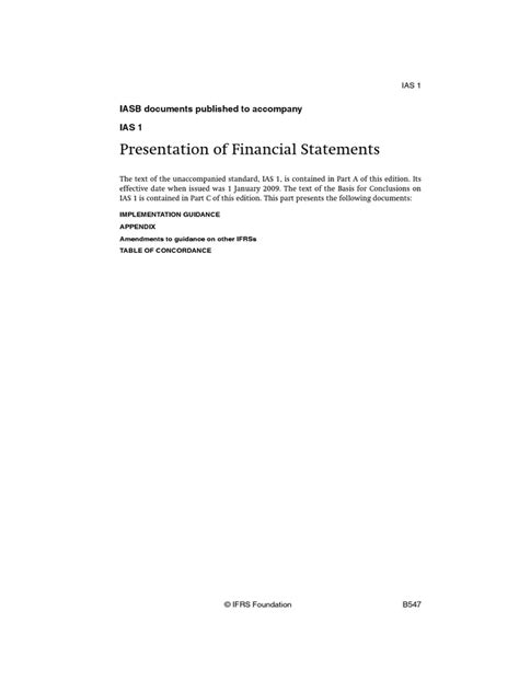 Ias 1 Presentation Of Financial Statements Pdf Income