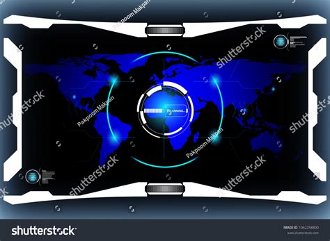 Hud Hi Tech Futuristic World Map Stock Vector Royalty Free 1062258800