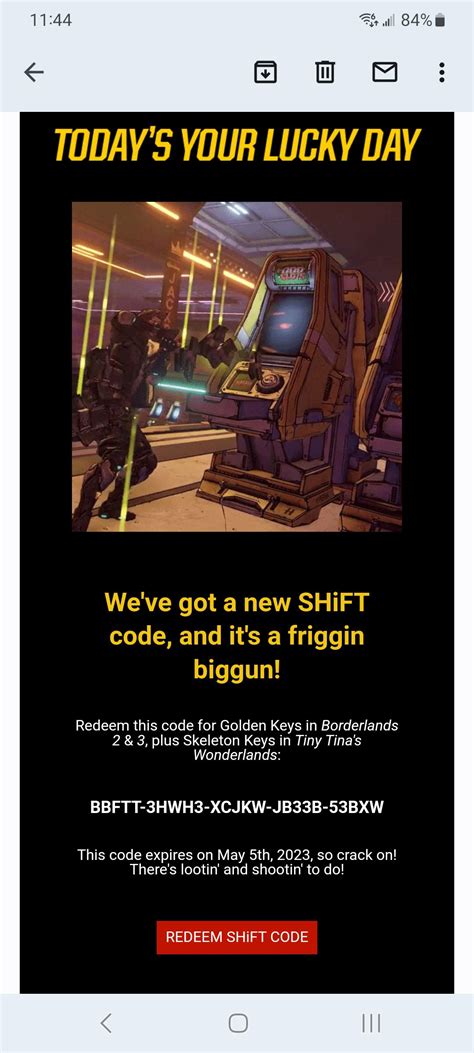 New Shift Code Rborderlands2