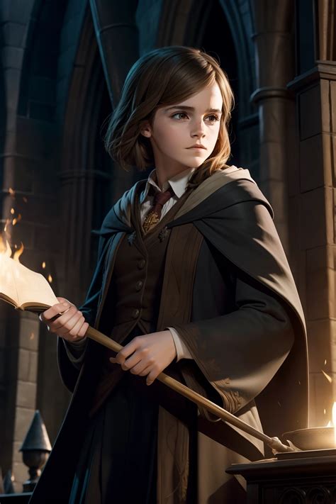 Emma Watson As A Powerful Wizard At Hogwarts School Of Witchcraft And