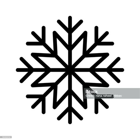 눈 조각 Xmas 고체 편집 가능한 윤곽선 아이콘입니다 0명에 대한 스톡 벡터 아트 및 기타 이미지 0명 겨울 벡터