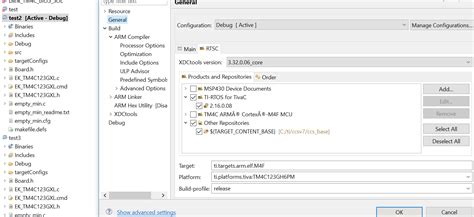 Rtosek Tm4c123gxl No Rtsc Configuration File Open When I Open A