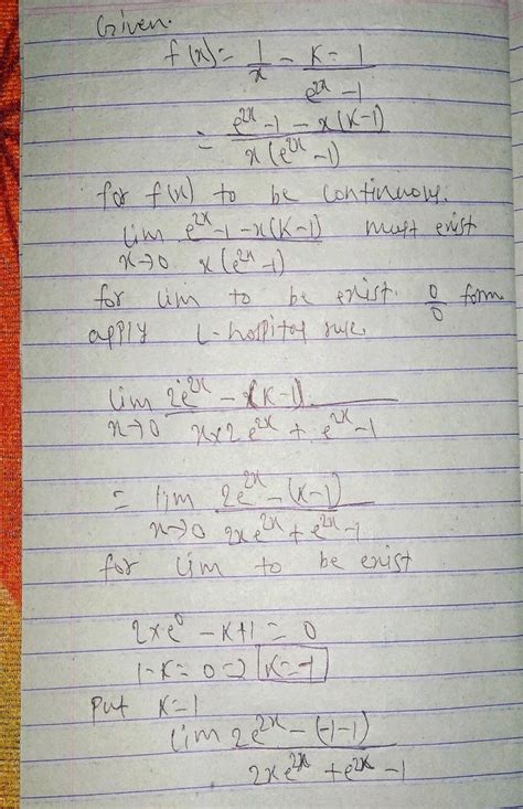 if the f defined as f x frac { 1 } { x } frac { k 1 } { e