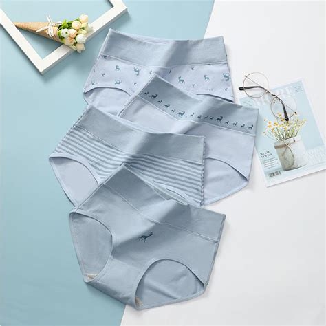 Buy Langsha Panties Women Cotton High Waist Underwear Lovely Print