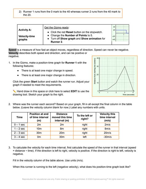 SOLUTION: distance time velocity time graphs gizmo physics - Studypool