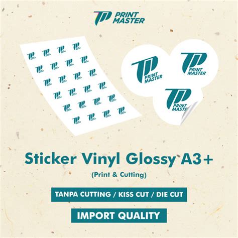 Jual Cetak Stiker A Cetak Stiker Vinyl Glossy Bahan Import Tanpa Cutting Tanpa