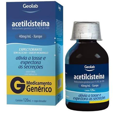 Comprar Acetilcisteína Geolab 40mg Ml Caixa Com 1 Frasco Com 120ml De