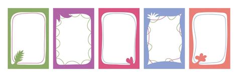 Doodle Frame For Social Media Trendy Graphic Template Of Curved Textbox Hand Drawn Border Set