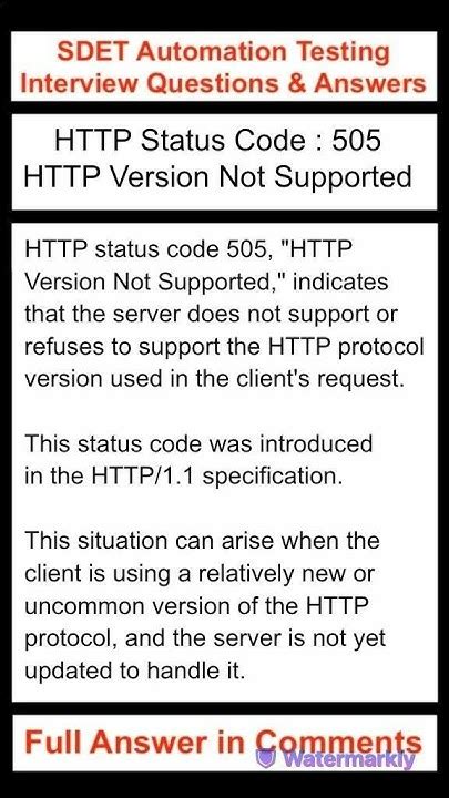 api testing status code 505 version not supported youtube