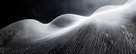 Mesmerizing Digital Landscape With Fluid Waves And Geometric Patterns Evoking Futuristic Tech