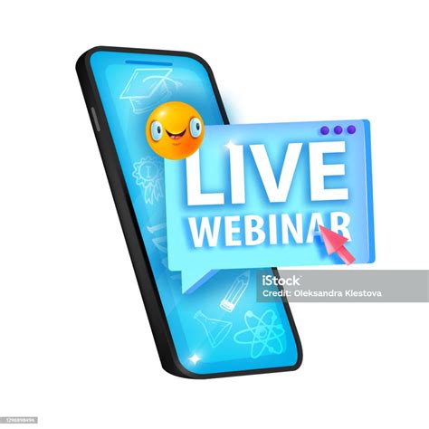 스마트 폰 화면라이브 웨비나 온라인 교육 디지털 비디오 자습서 교육 벡터 개념 0명에 대한 스톡 벡터 아트 및 기타 이미지 0명 Brand Name Online