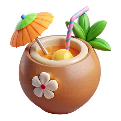 Coconut Drink 3d Image 46647341 Png