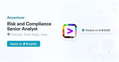Risk And Compliance Senior Analyst Accenture Simplify Jobs